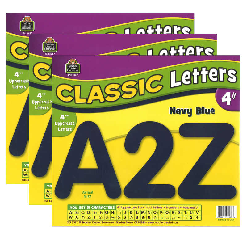TeachersParadise - Teacher Created Resources Classic Font 4" Uppercase ...