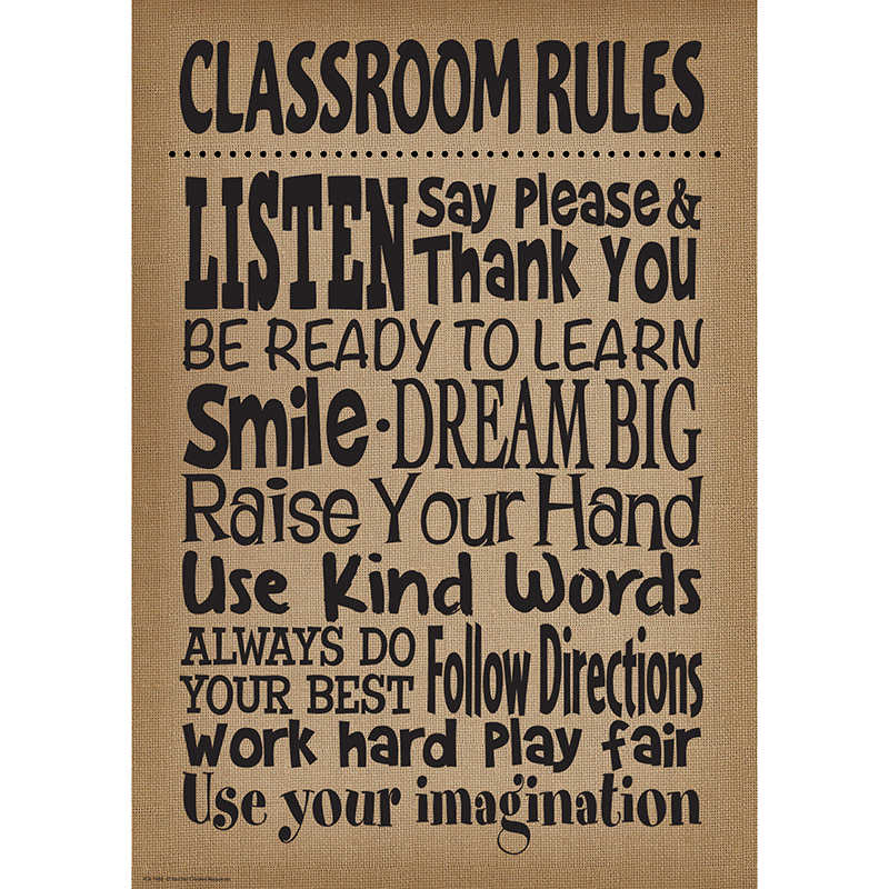 TeachersParadise - Teacher Created Resources Burlap Classroom Rules ...