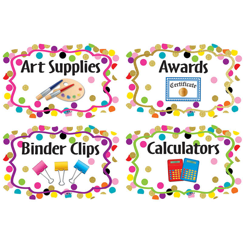 TeachersParadise - Teacher Created Resources Confetti Supply Labels ...