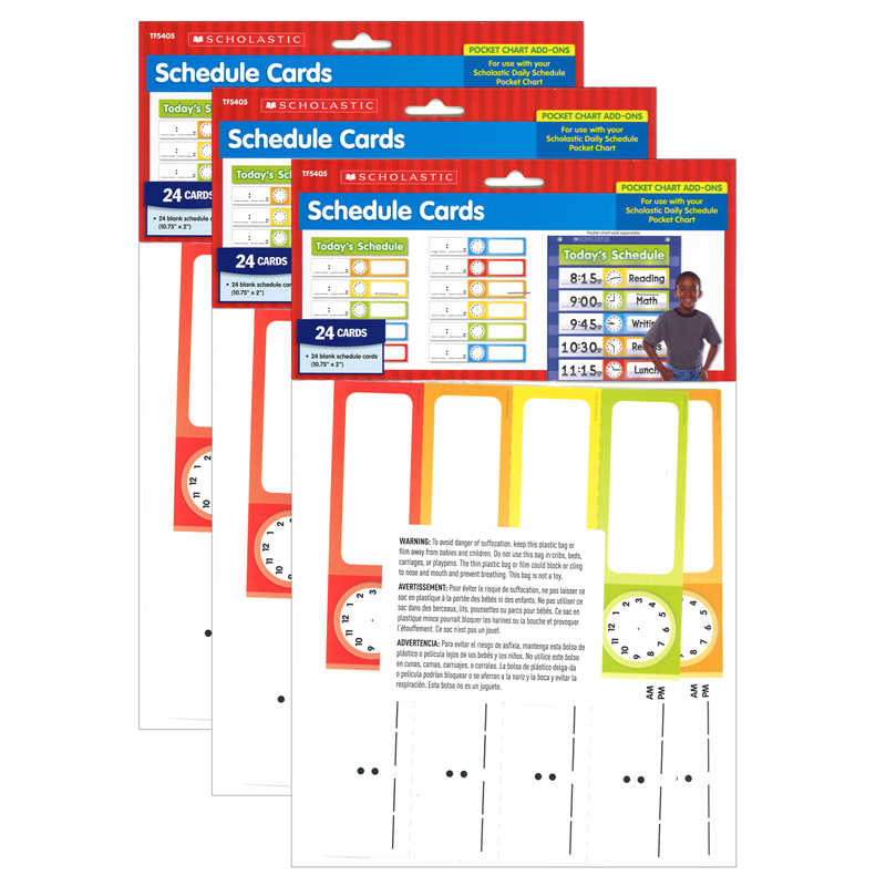 TeachersParadise - Scholastic Teaching Resources Schedule Cards, Pocket ...