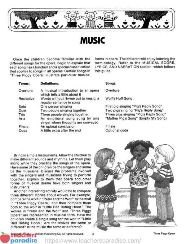 THREE PIGGY OPERA by Milliken Publishing Company - TeachersParadise