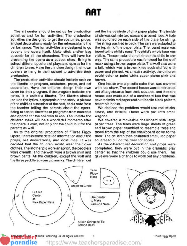 THREE PIGGY OPERA by Milliken Publishing Company - TeachersParadise