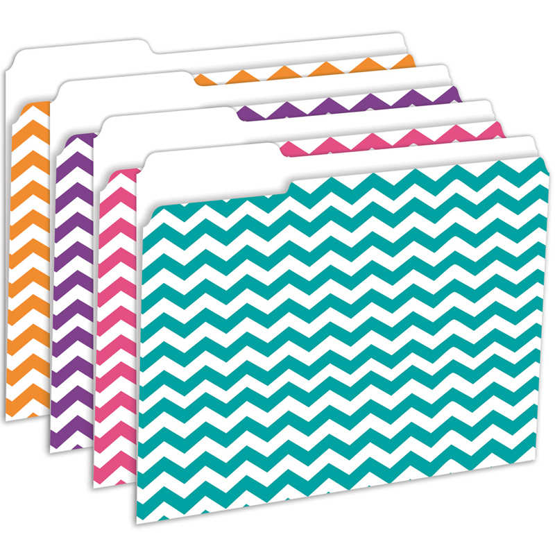 TeachersParadise - Top Notch Teacher Products Chevron File Folders, 1/3 ...