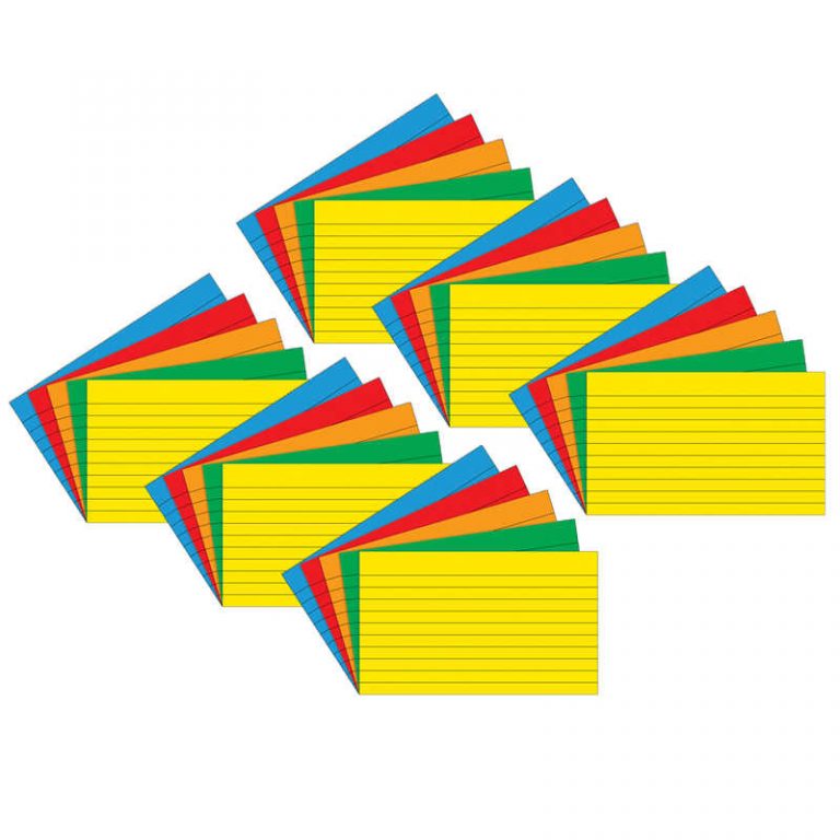 Teachersparadise Top Notch Teacher Products Index Cards Lined 3 X 5 Primary Assorted 75 Per
