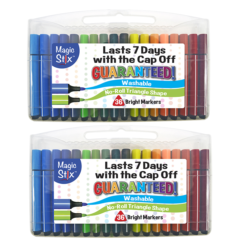 TeachersParadise - Magic Stix™ Triangular Markers, 36 Per Pack, 2 Packs ...
