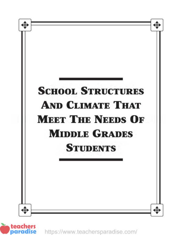 The effective middle school organizational structure affords: