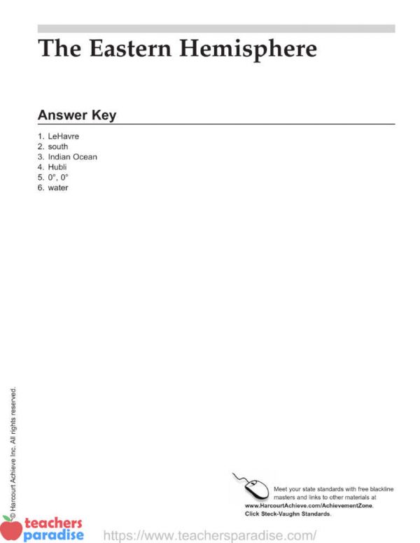 The Eastern Hemisphere Activity by Harcourt Achieve Inc - TeachersParadise