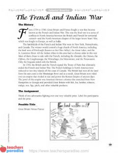 The French and Indian War Classroom Activities by Scholastic SC ...