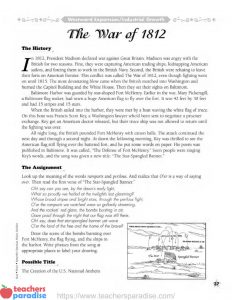 The War of 1812 Classroom Activities by Scholastic SC-0439385199-938519 ...