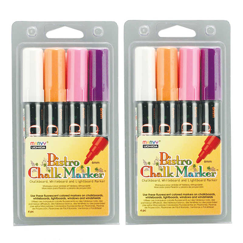 TeachersParadise - Marvy Uchida® Broad Point Chalk Marker Broad Tip Set ...