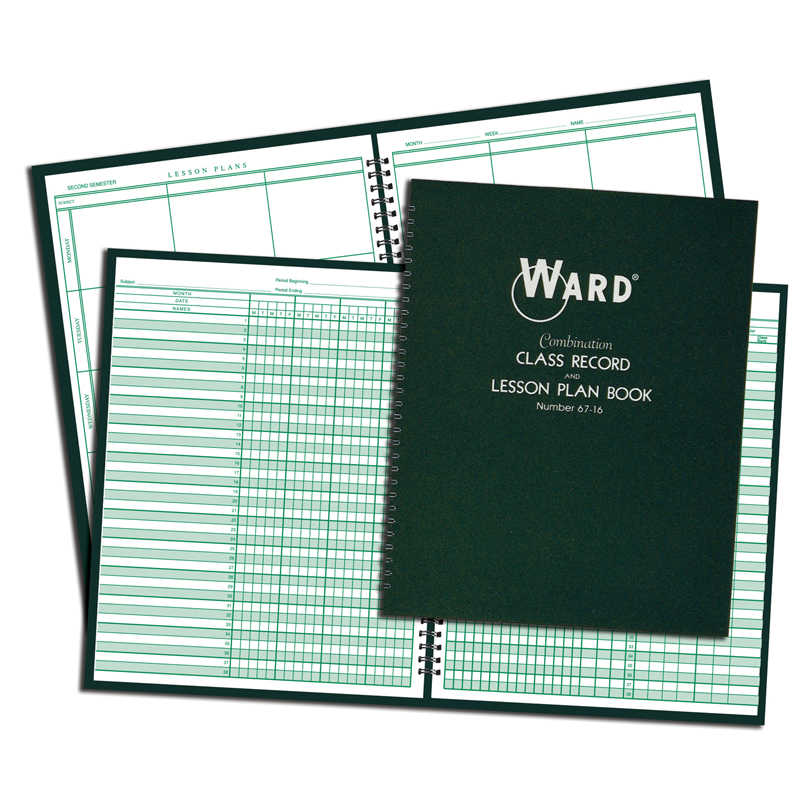 TeachersParadise - WARD® Combination Class Record & Lesson Plan Book (6 ...