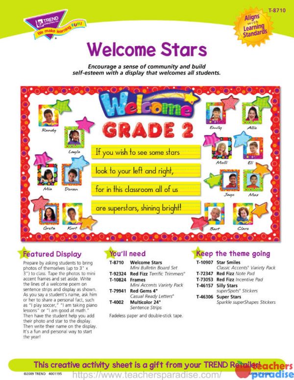 Welcome Stars Mini Bulletin Boards by TREND enterprises T-8710 ...