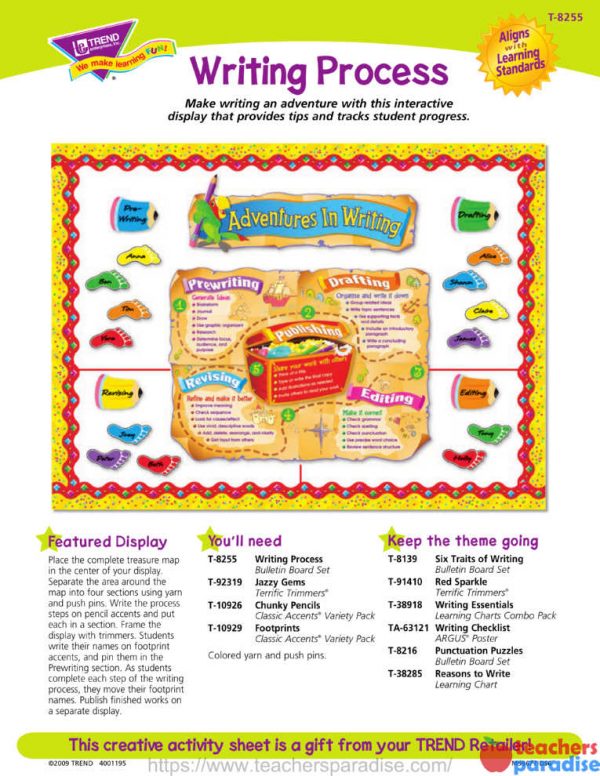 Writing Process Mini Bulletin Boards by TREND enterprises T-8255 ...