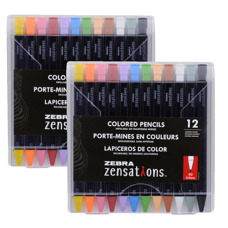TeachersParadise - Zensations Refillable Mechanical Colored Pencils, 12 ...