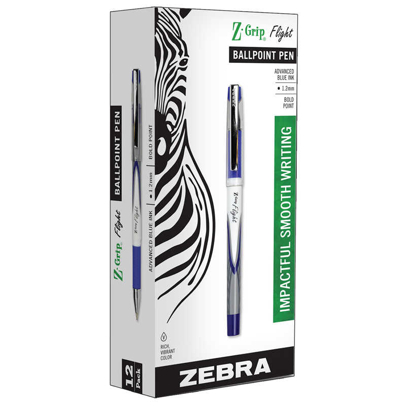 TeachersParadise - Zebra Pen Z-Grip® Flight Stick Pens, Blue, 12 Per ...